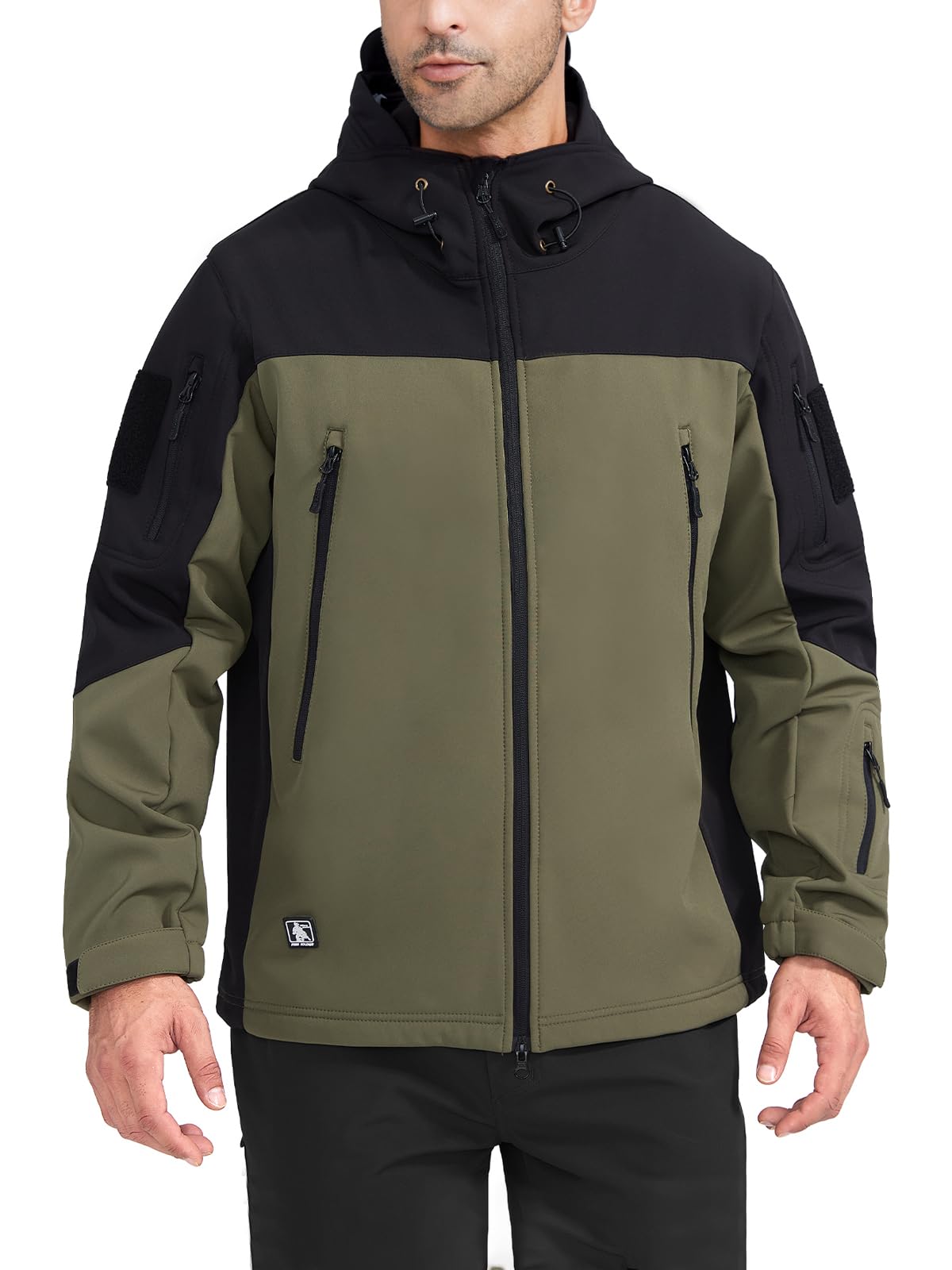 FREE SOLDIER Men's Outdoor Waterproof Soft Shell Hooded Military ...