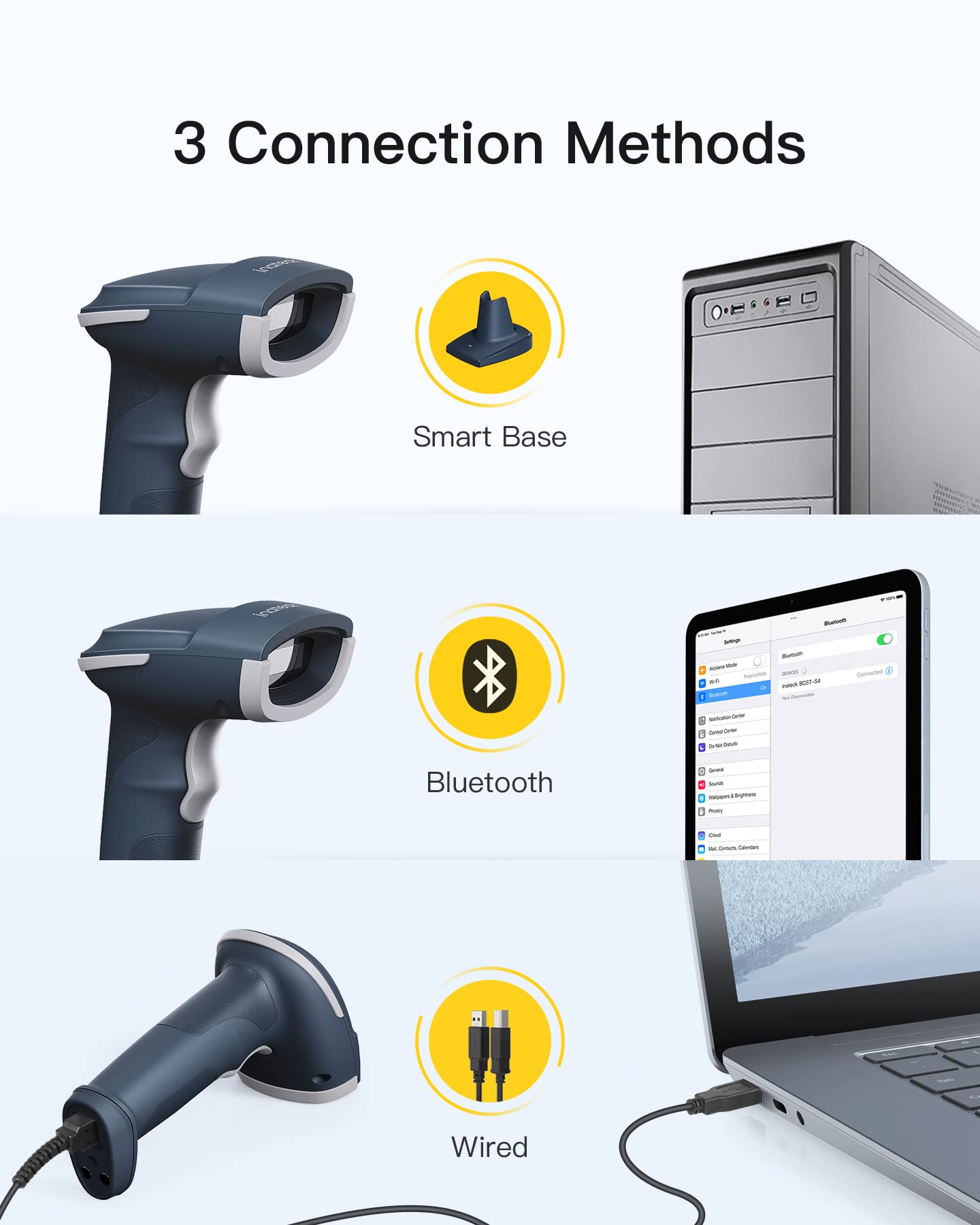 Mua Inateck 2D 1D QR Wireless Barcode Scanner, Bluetooth 5.0, with ...