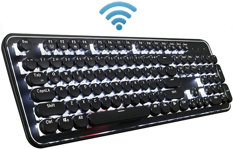 Amazon.com: DoubleW Typewriter Keyboard Wireless Bluetooth Wired USB ...