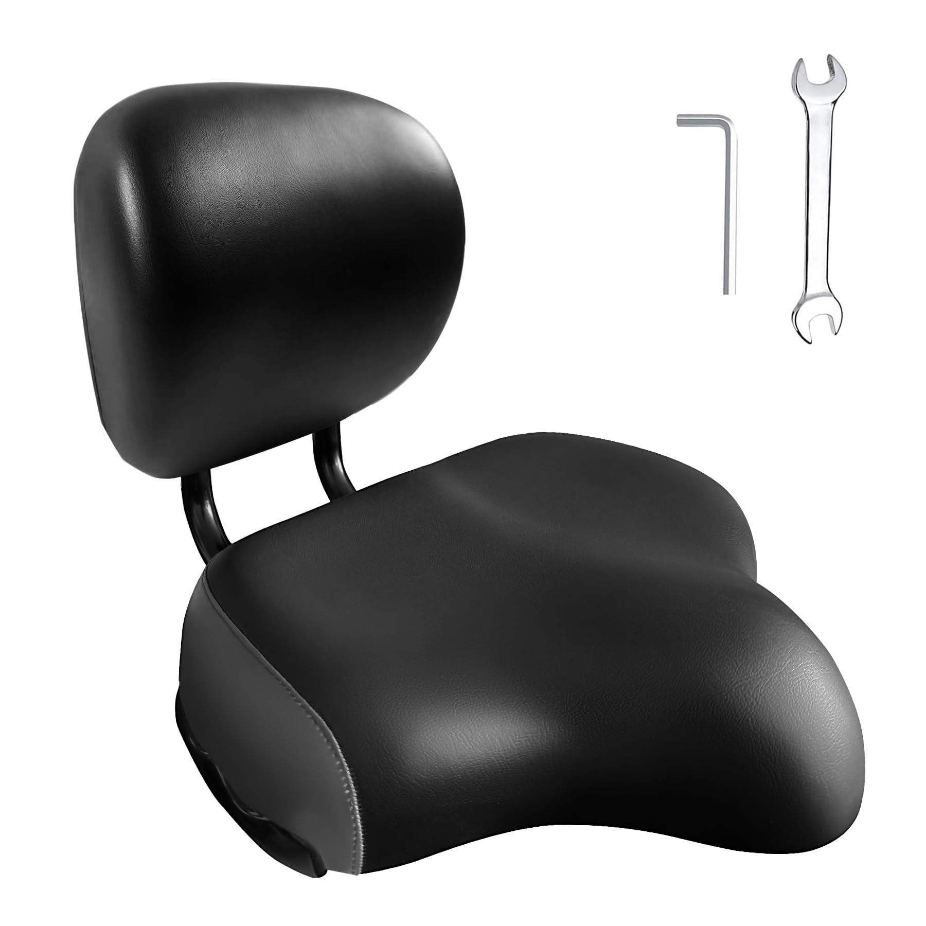 Aikolesa Bike Seat with Backrest, Oversized Comfort Bicycle Saddle ...