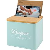 Amazon.com: Recipe Box | Green Recipe Box with Cards and Dividers ...