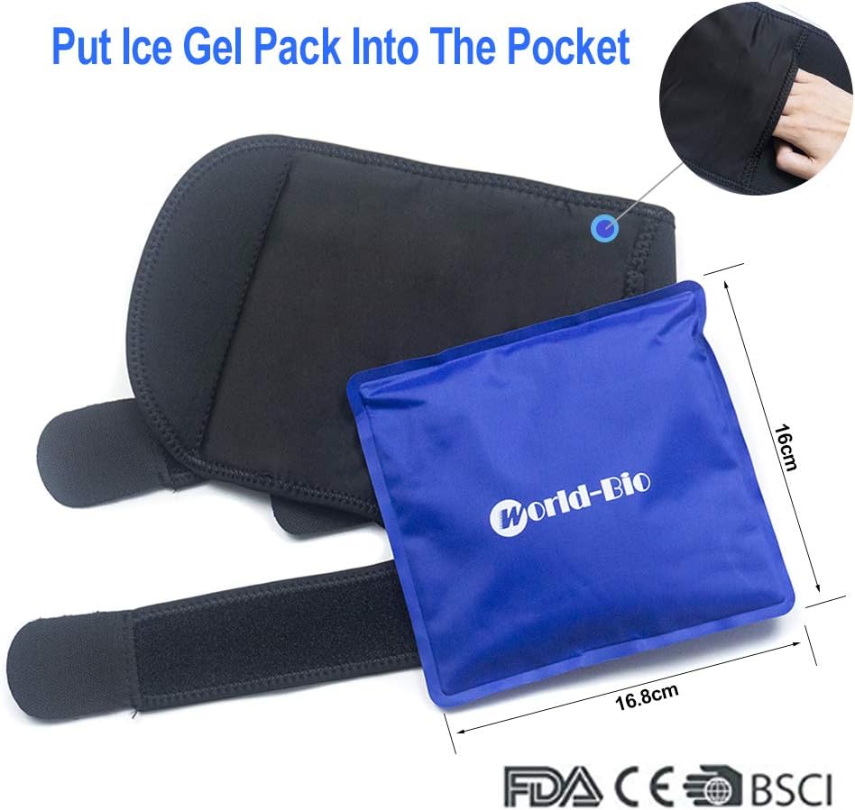 Knee Ice Gel Pack with Brace – Hot Cold Therapy for Knee Sports ...