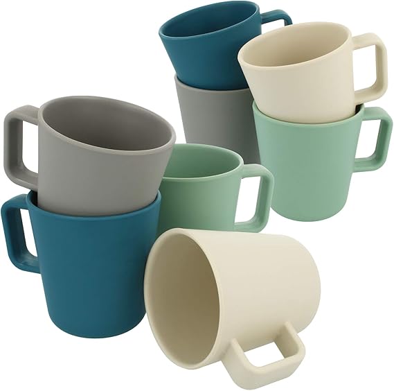 com-four® 8X Melamine Coffee Mug - Melamine Plastic Cup - Break-Proof ...