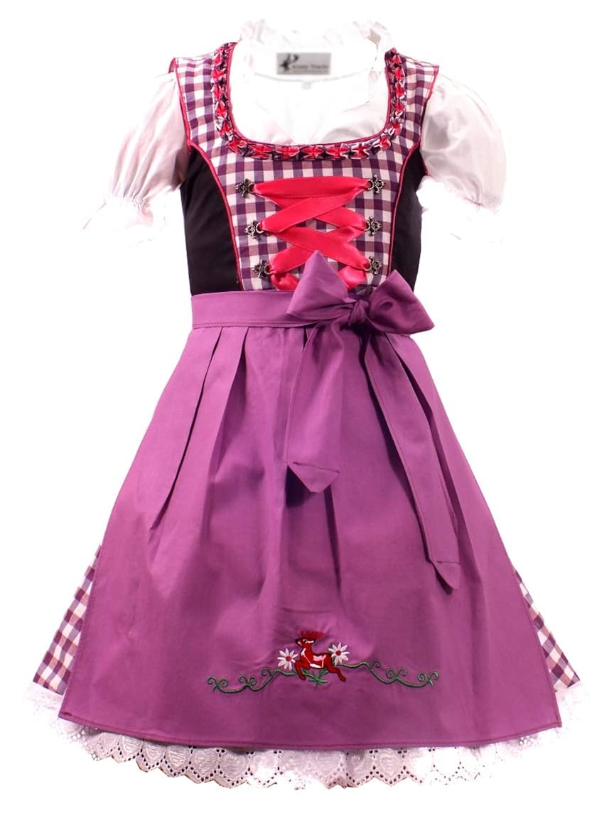 Trachtenkleid 3tlg. Kinder Dirndl Mädchen Kleid Gr. 86,92 ...