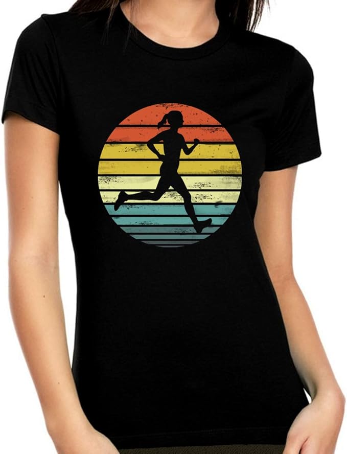 Vintage Trail Running T-shirt per le donne Vintage Running Graphic Tees ...