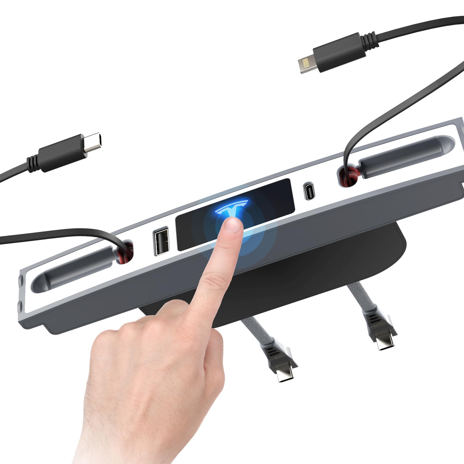 Mowlicas Upgrade Touch Switch Design for Tesla USB Hub (White ...