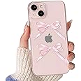 Amazon.com: Lovmooful Compatible for iPhone 13 Case Aesthetic Clear Cute Ribbon Bowknot Design ...