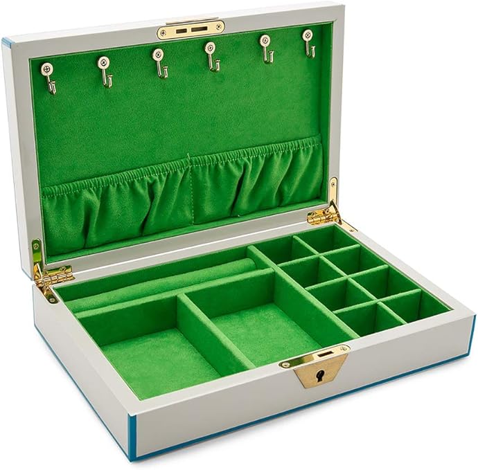 Jonathan Adler Lacquer Jewelry Box, White/Blue/Green: Amazon.ca: Home ...