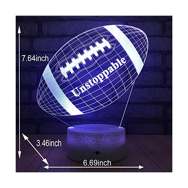 FlyonSea Football lamp, Rugby Ball Bedside Lamp 7 Colors Change ...