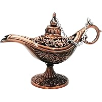 Amazon.com: Honoro Vintage Legend Aladdin Magic Genie Lamp - Metal Carved Wishing Light for Home ...
