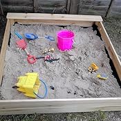 Plum Square Outdoor Play Wooden Sand Pit: Amazon.co.uk: Toys & Games