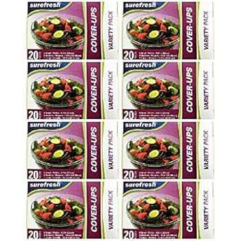 Amazon.com: SureFresh Cover-Ups Food Covers, Elastic Stretch-to-Cover ...