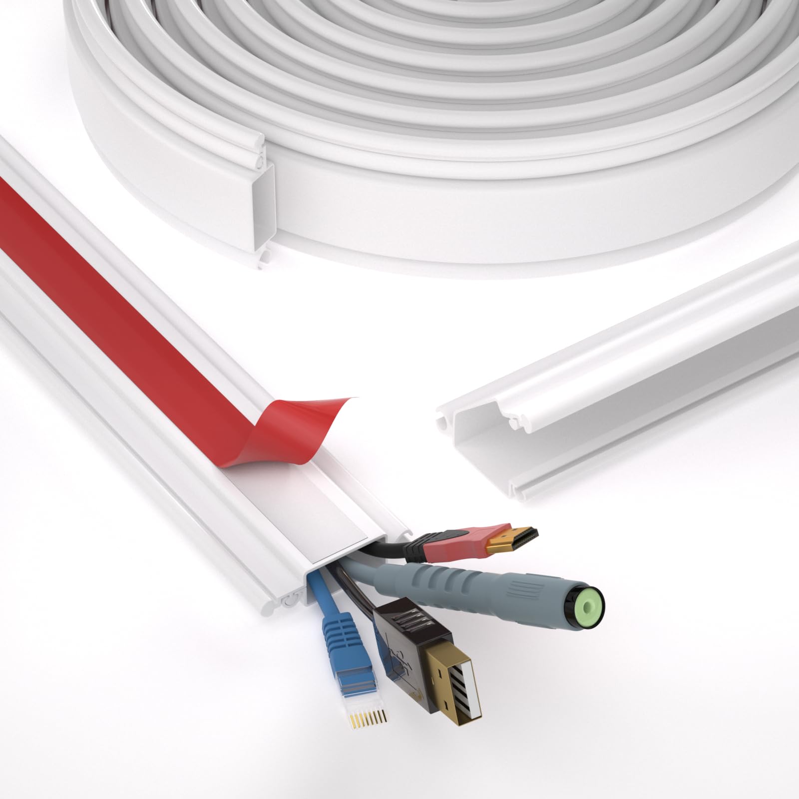 78”Cord Hider for Wall Mounted TV,Adhesive Under Desk Cable Management ...