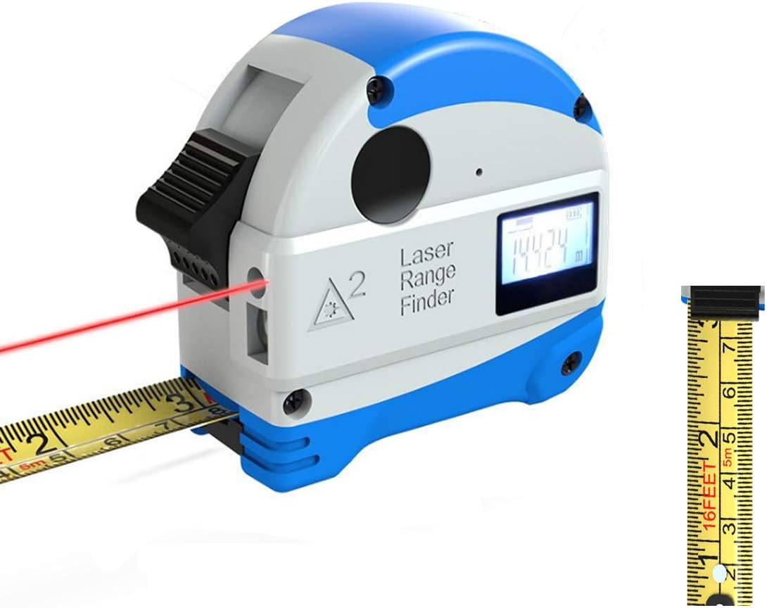 2-in-1 LCD Digital Display Tape Measure, Infrared Distance Meters, 98ft ...