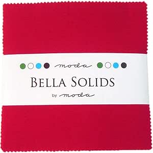 Moda Bella Solids Red 9900-16 Charm Pack, 42 5-inch Cotton Fabric ...