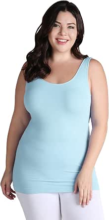 NIKIBIKI Women Seamless Premium Classic Tank Top, Made in U.S.A, Plus ...