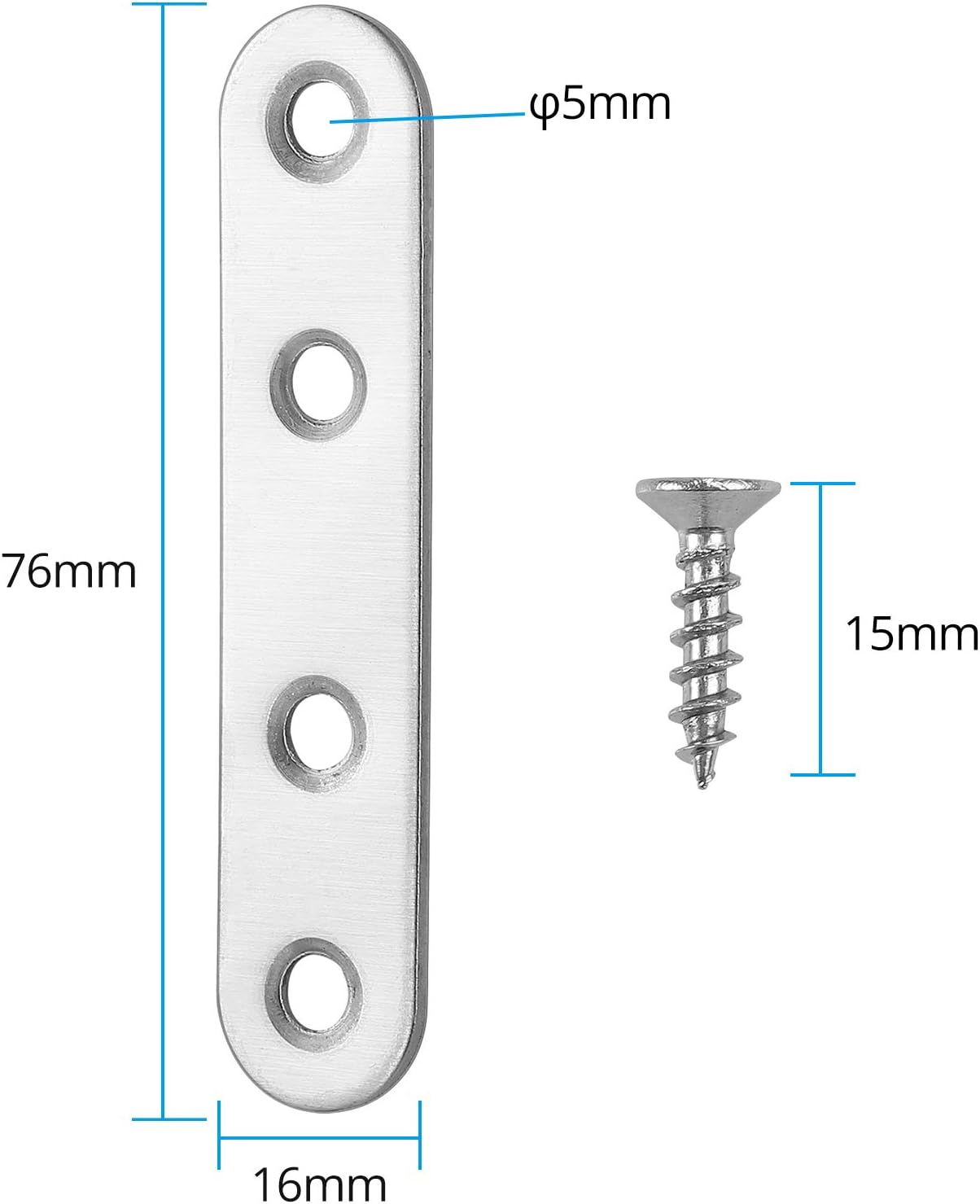 20 PCS 4 Holes Flat Straight Corner Brace Plates Metal Joining Plate ...