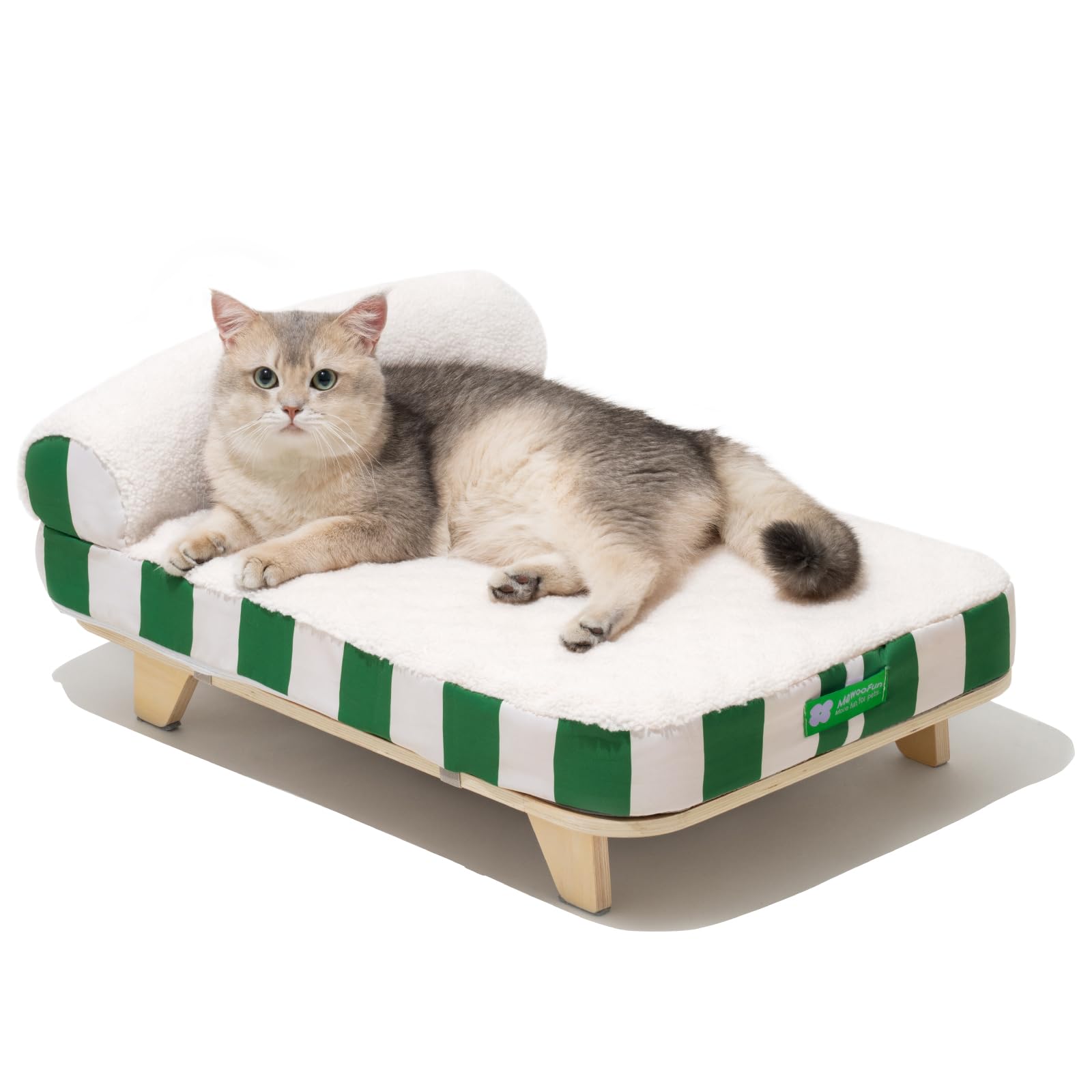 MEWOOFUN Cat Couch Bed, Modern Elevated Cat Bed with Nonskid Bottom ...