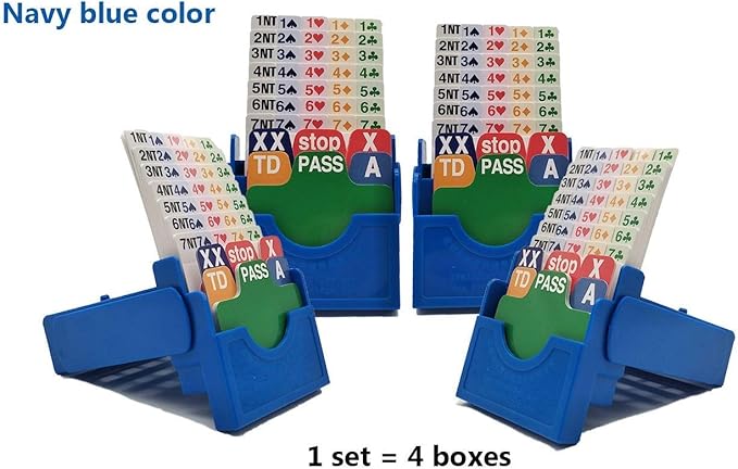 Set of 4 Bridge Bidding Boxes- Set of Four Bridge Bidding Boxes Premium ...