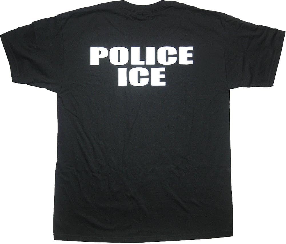 PoliceTees POLICE ICE Raid Style Duty T-Shirt - Large Black | Amazon.com