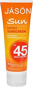 Amazon.com: Jason Natural Products SPF 45 Family Sunblock, 4 Ounce - 2 ...