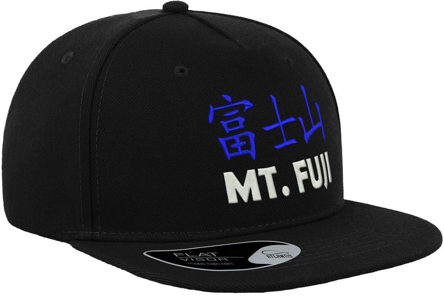 Mountain Fuji Fujiyama Japan Kanji Embroidered Flat Visor Cap Unisex ...