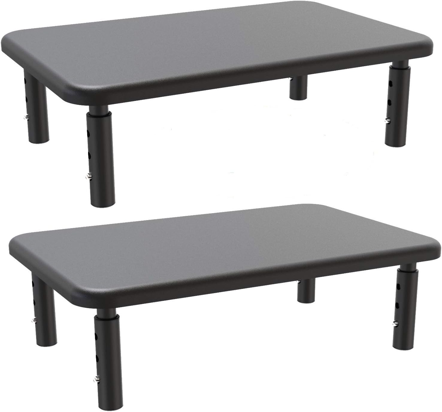 2-Pack Adjustable Height Monitor Stand Riser with Sturdy Steel Legs and ...