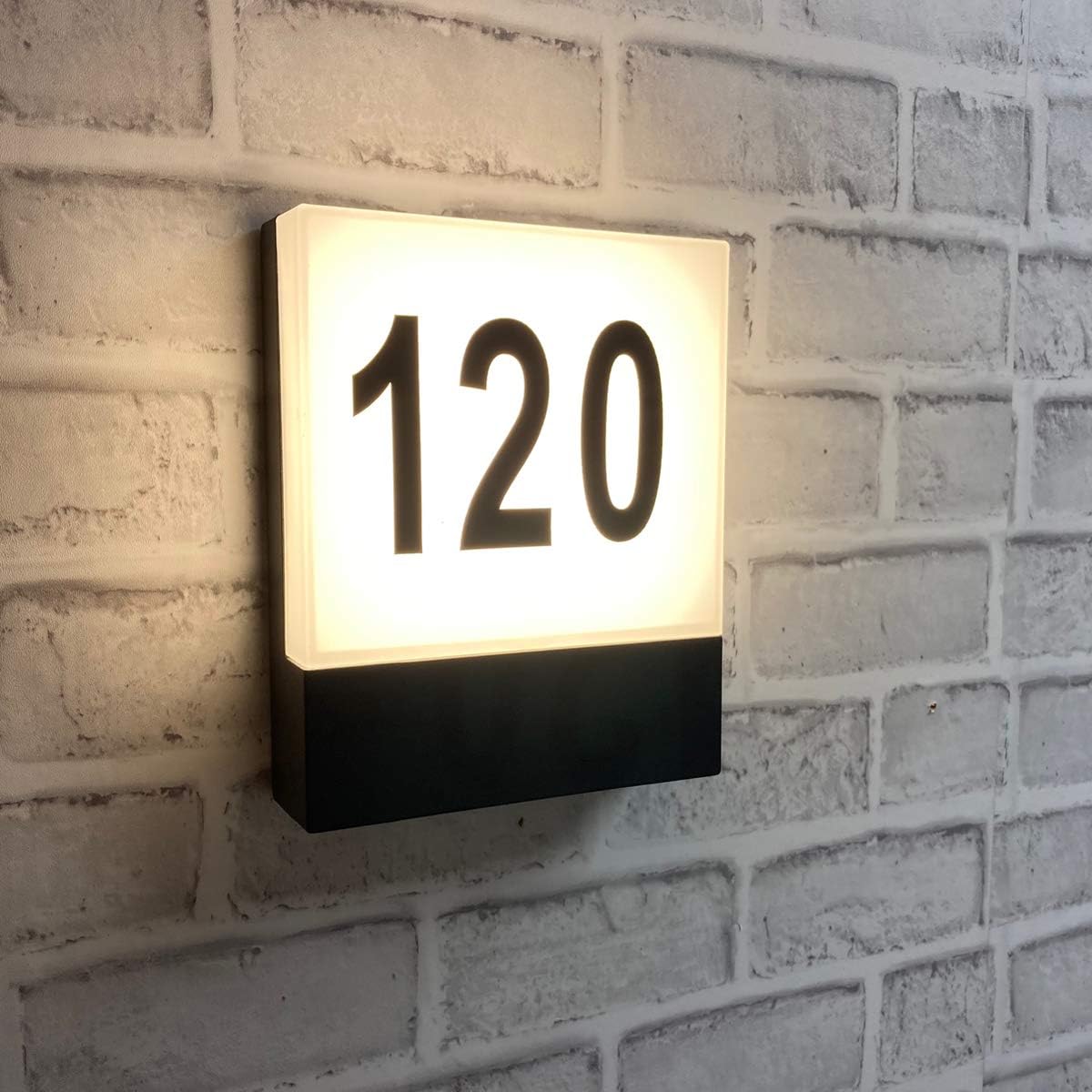 CGC Black Outdoor LED Door Number Sign Light Photocell Porch Doorway ...