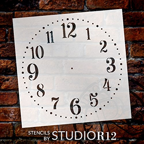 Provincial Clock Face Stencil by StudioR12 | Classic Numbers - Want It All