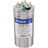 BOJACK 30+5uF 30/5MFD ±6% 370V CBB65 Dual Run Circular Start Capacitor for AC Motor Run or Fan ...