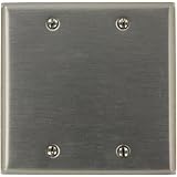 Leviton 84025 2-Gang No Device Blank Wallplate, Standard Size, Box ...