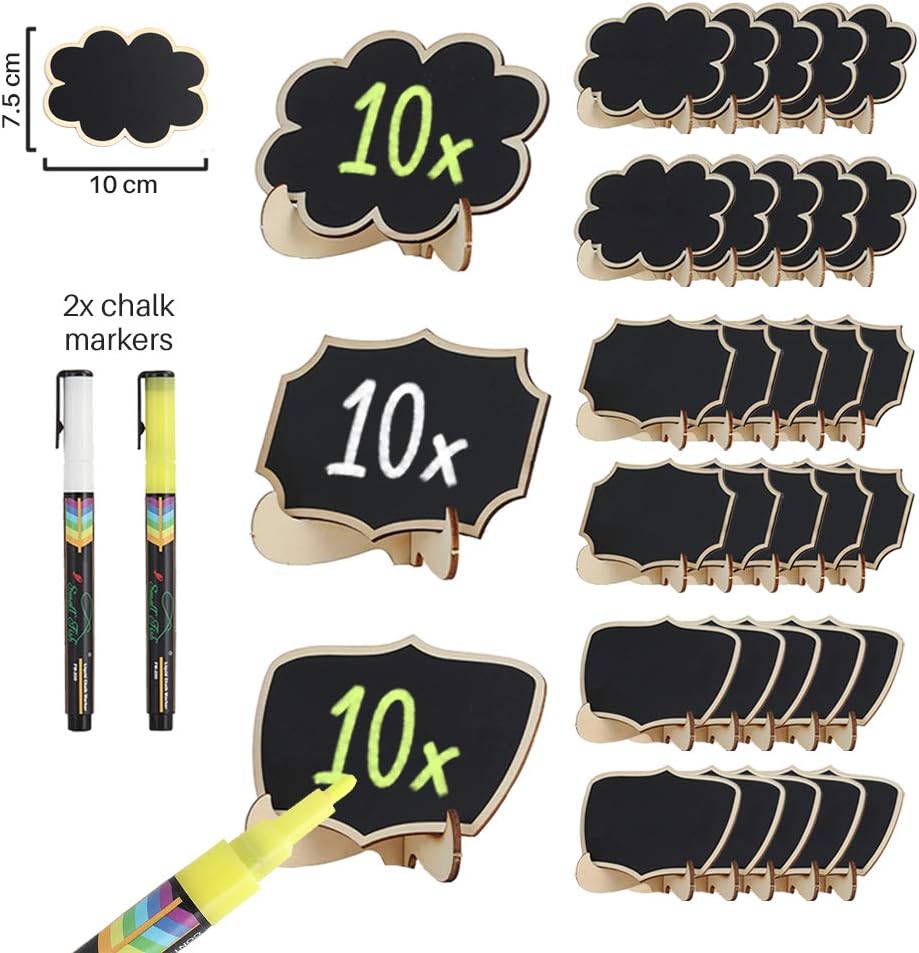 Mini Chalkboard Signs Small Chalkboard Signs with Stand 30 Pcs for Food ...