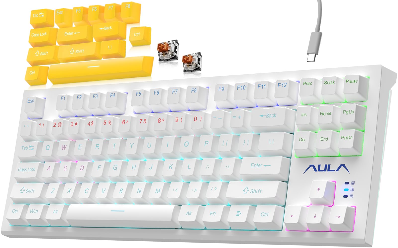 Mua AULA Mechanical Keyboard, 87 Keys RGB Backlight Gaming Keyboard ...