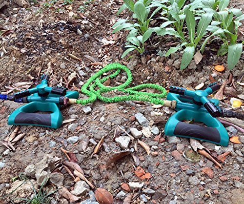 Buyplus Lawn Sprinkler - Automatic 360 Rotating Adjustable Garden Hose ...