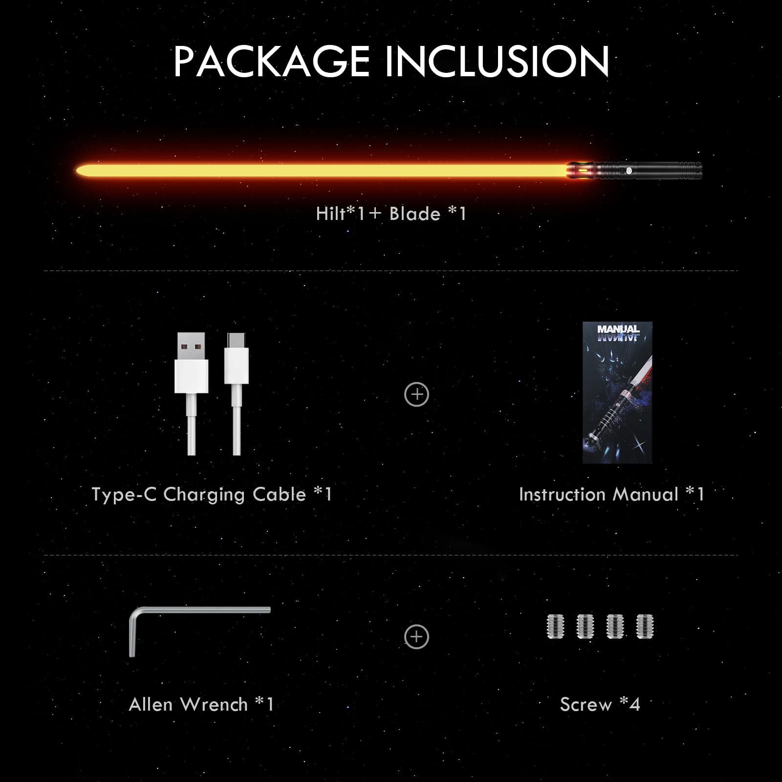 CUSTOM SABER Dueling Light Saber For Adults, Smooth Swing Rechargeable ...