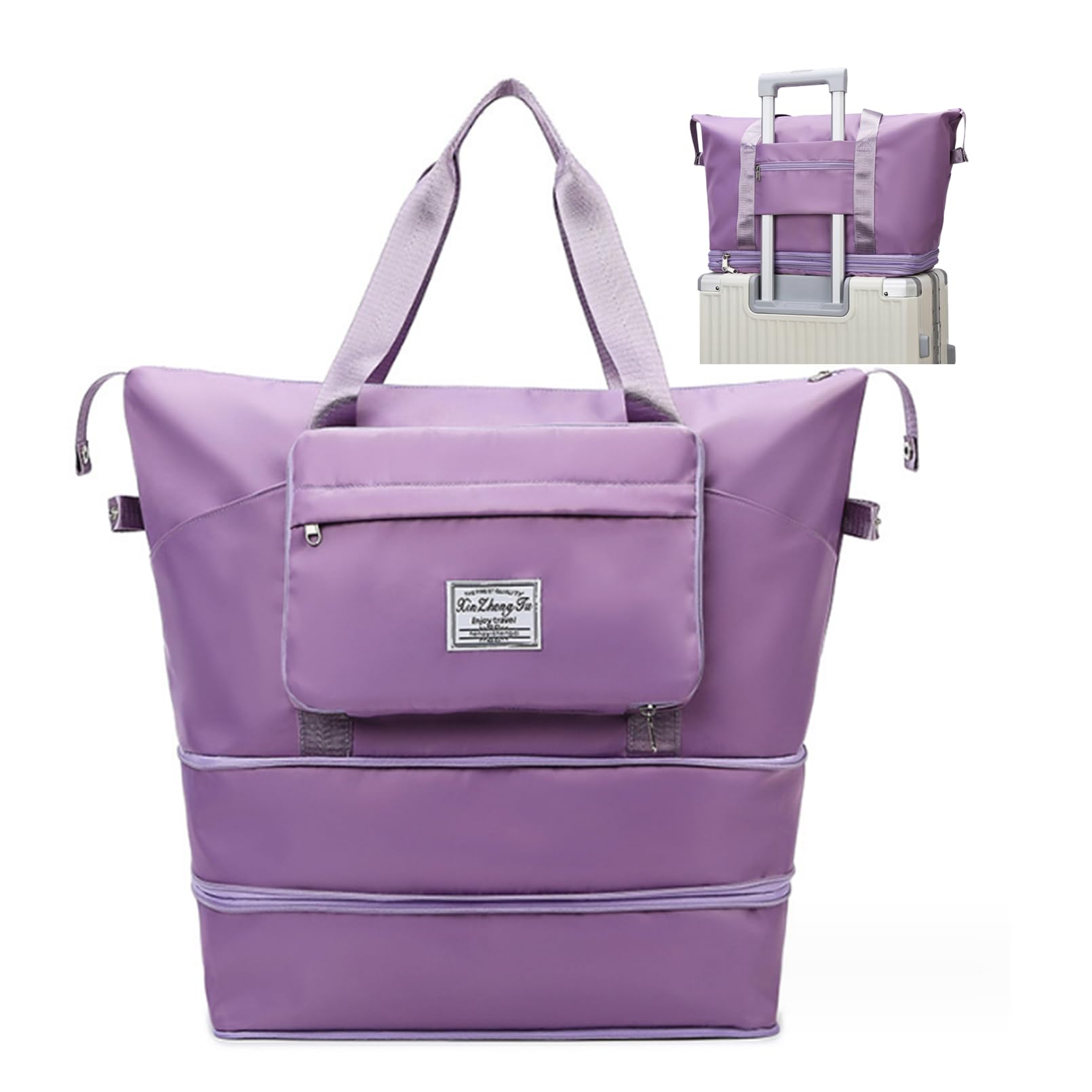 JLTZJLTZ Travel Bag Foldable Expansion Weekender Overnight Duffel Gym ...