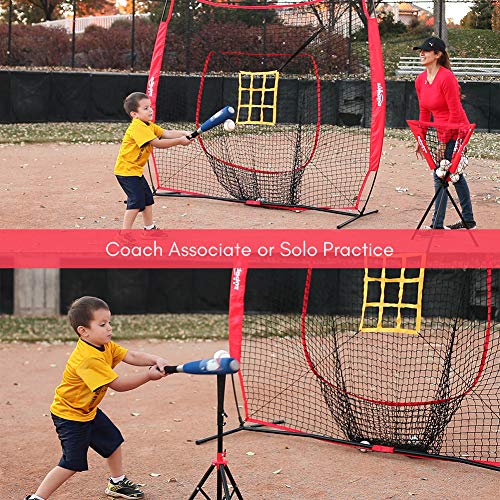 Zupapa Baseball Softball Practice Combo – 7 X 7 Feet Net Tee Caddy 12 ...