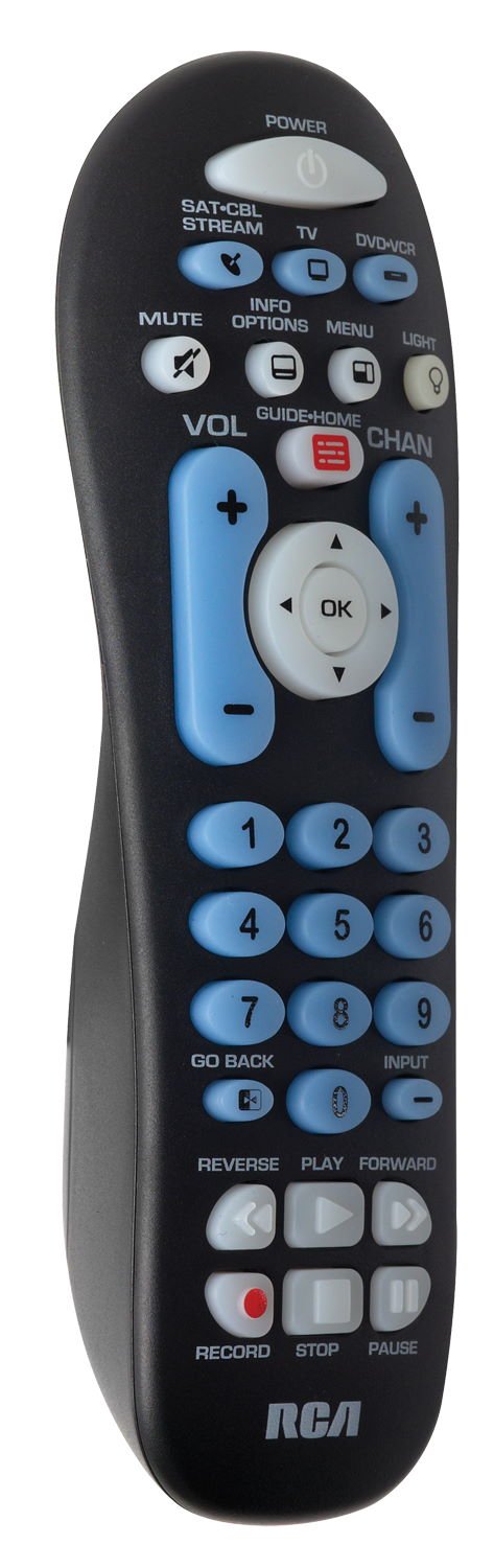 RCA RCR313BR Big Button Three-Device Universal Remote, Black ...