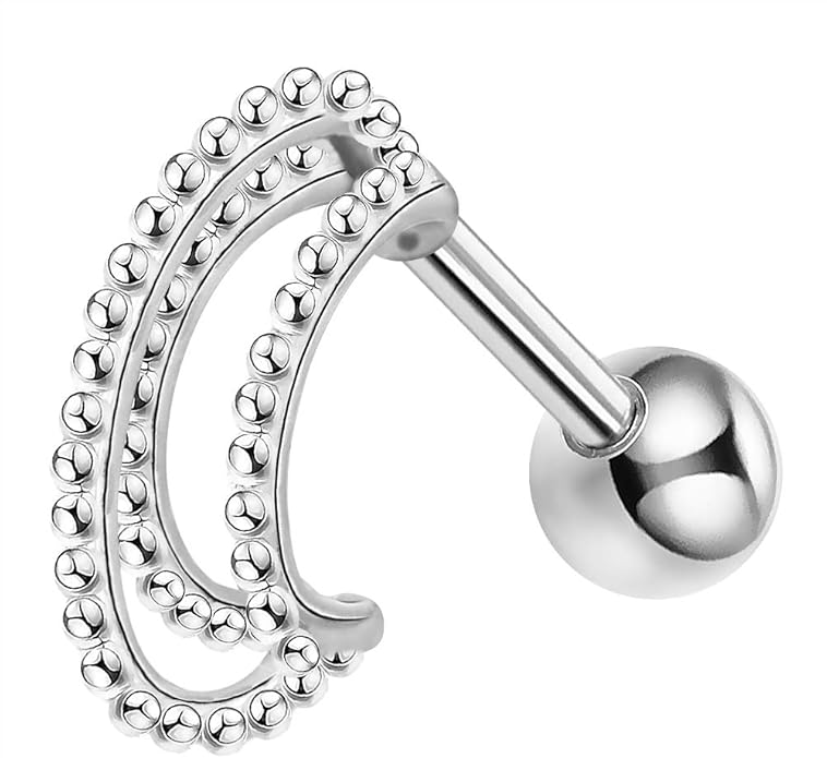 OUFER 16G - Orecchini a lobo per cartilagine, in acciaio inox ...