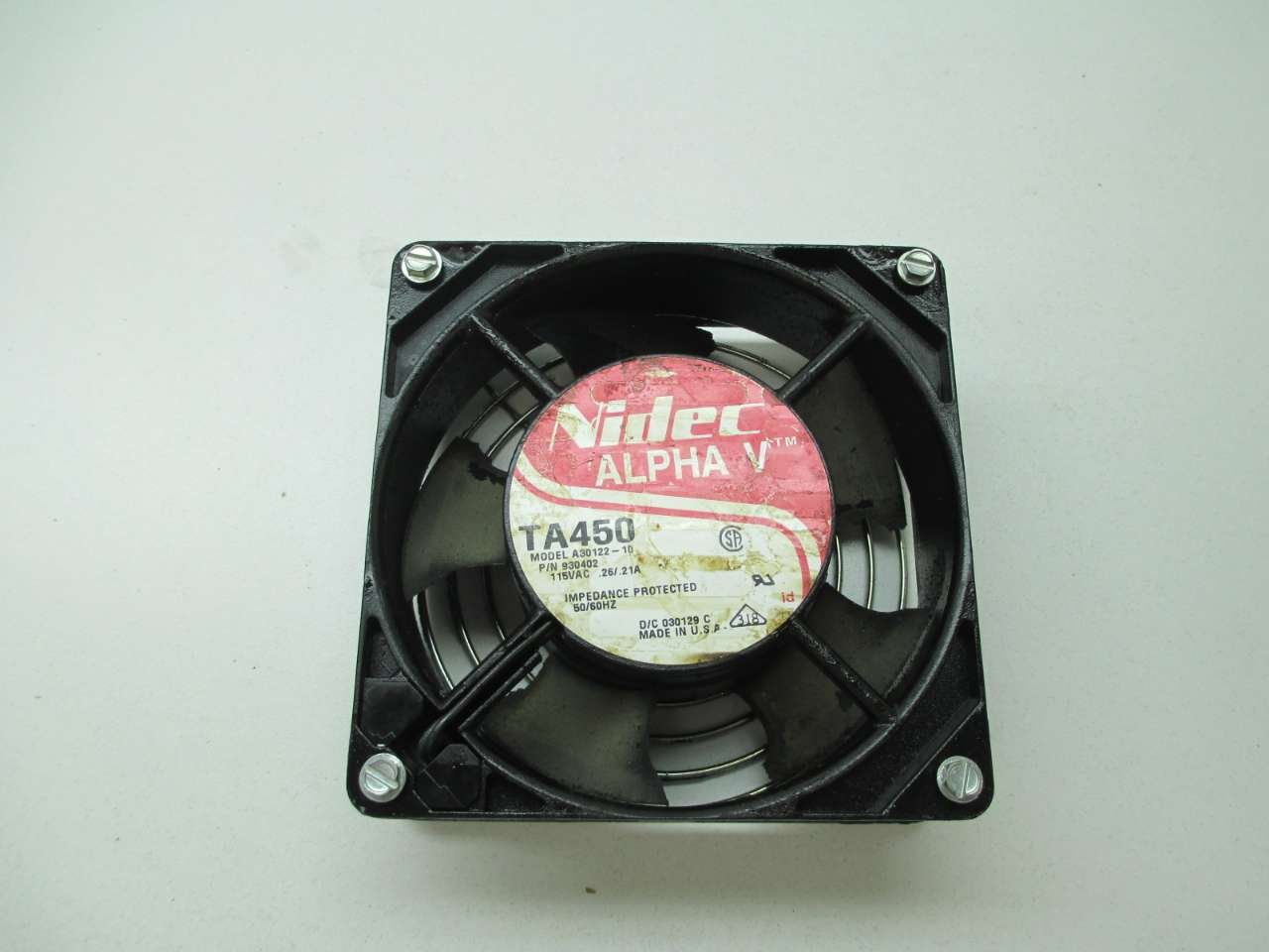 NIDEC TA450 A30122-10 930402 ALPHA V FAN UNIT 115V-AC D397363: Amazon ...
