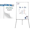 Amazon.com : maxtek 36x24 Easel Whiteboard with 25x30 in Chart Paper 2 ...