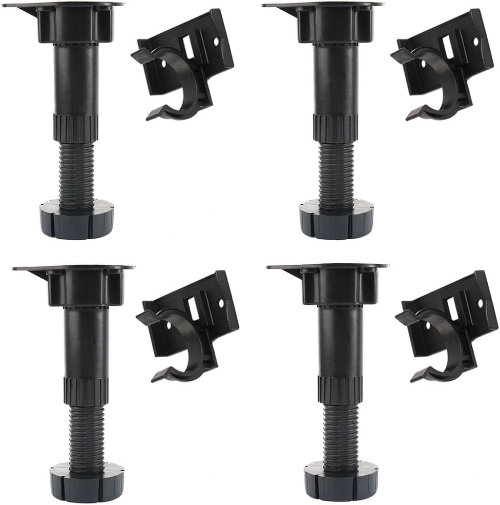 Adjustable Height Cabinet Cupboard Leg Foot for Kitchen Bathroom 4pcs ...