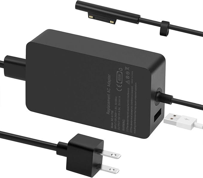 Amazon.com: Surface Pro Charger, 65W 15V 4A Power Supply AC Adapter ...