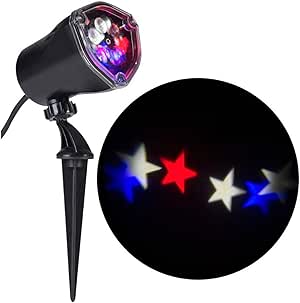 Americana Patriotic Red White & Blue Stars Whirl a Motion LED Projector ...
