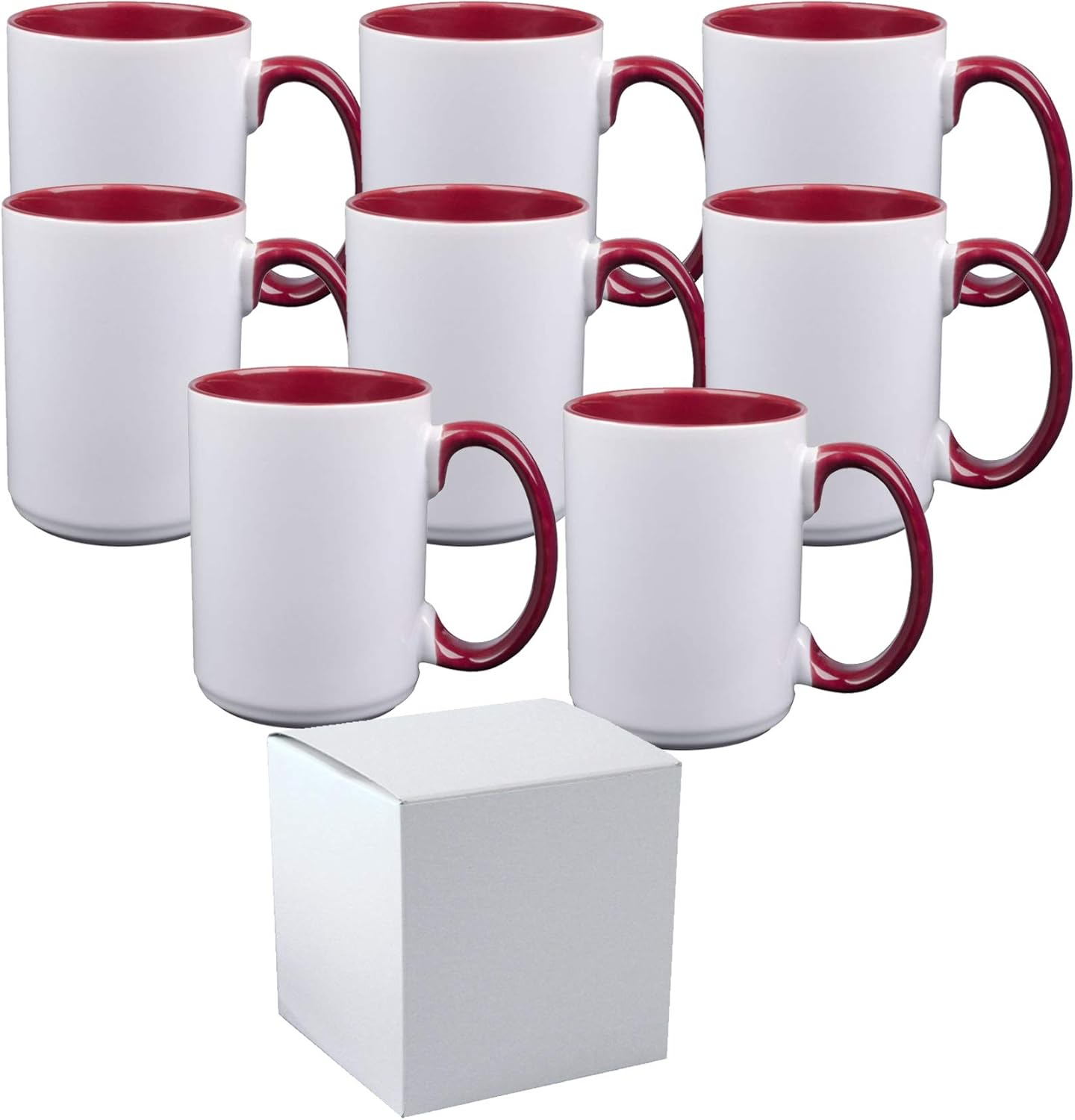 Amazon.com: Ceramic 15oz Sublimation Coffee Mug DARK RED (Maroon ...