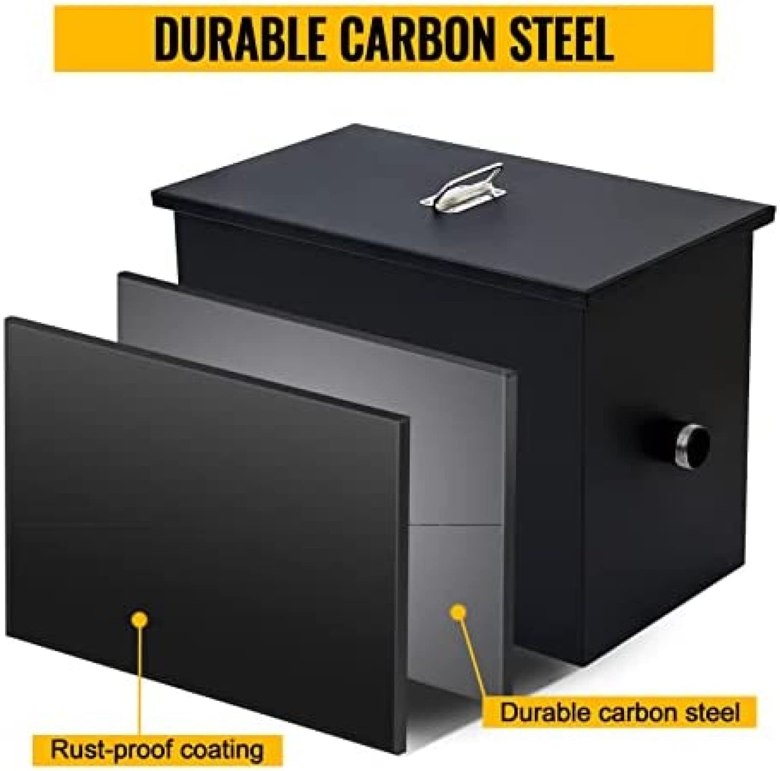 Commercial Grease Traps For 3 Compartment Sink, 8-70 LBS Stainless ...