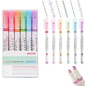 Amazon.com : Curve Highlighter Pen Set, Dual Tip Pens with 6 Different ...