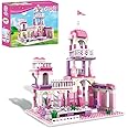 Amazon.com: Girls Princess Castle Building Blocks Toys Pink Palace King ...