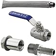 Amazon.com: Weldless Boil Kettle Ball Valve Bazooka Kit 12" Kettle ...