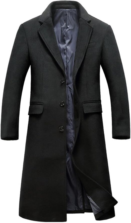 Youthup - Cappotto invernale da uomo in lana, sottile, elegante, lungo: Amazon.it: Abbigliamento